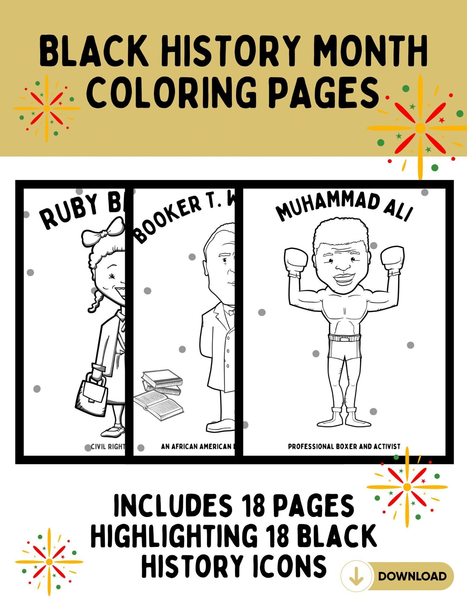 Black History Month Coloring Pages for Kids Printable African American ...