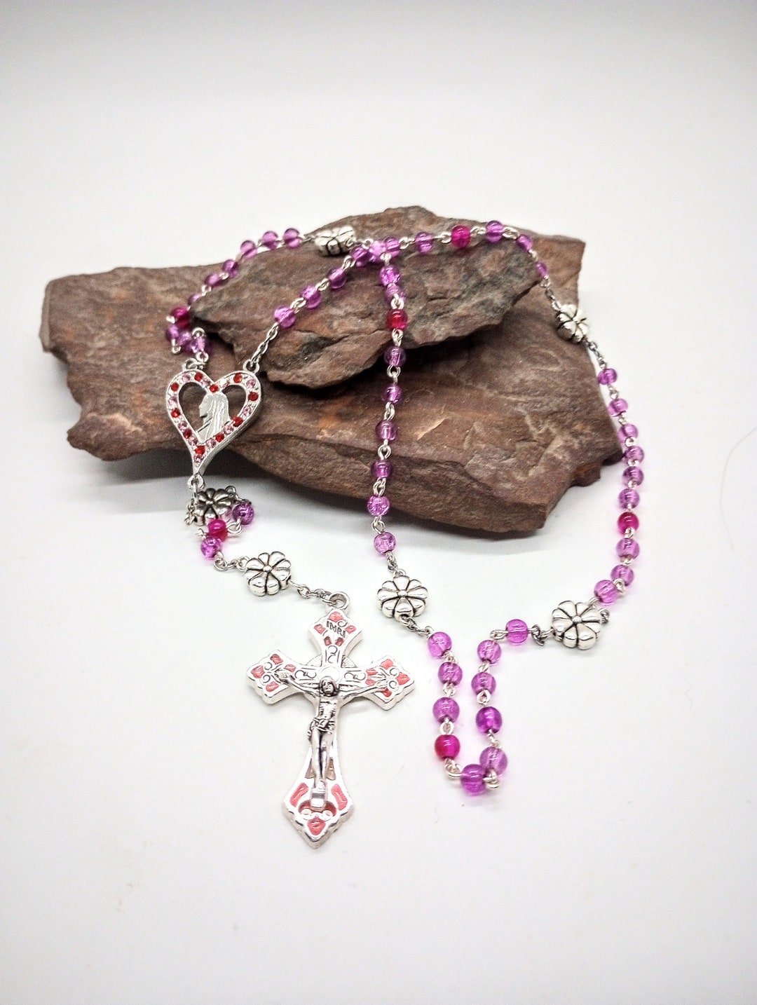 The Bedazzle Rosary, Pink Rosary, Divine Feminine Prayer Beads, Pink ...