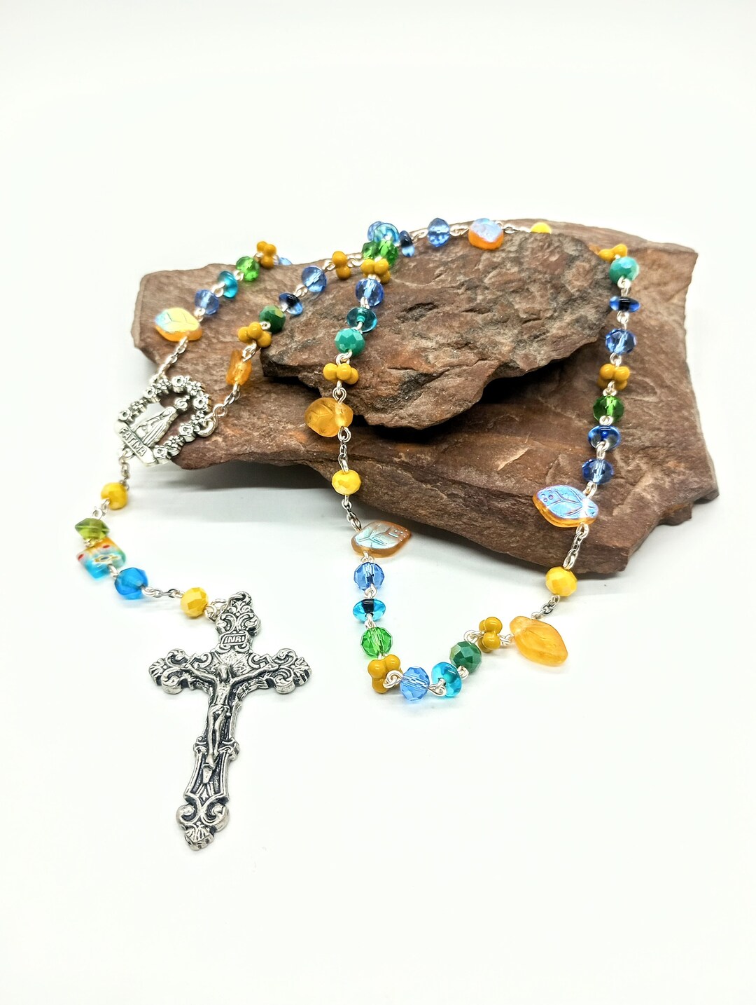 Spring Rosary, Fatima Rosary, Colorful Rosary, Christian Prayer Beads ...