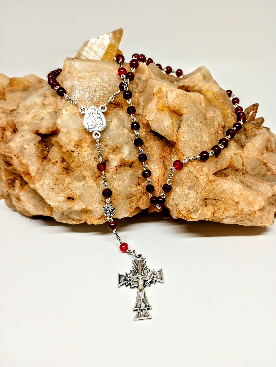 The Bravery Rosette: A Simple 14-inch-long Red Glass and Metal Charm ...