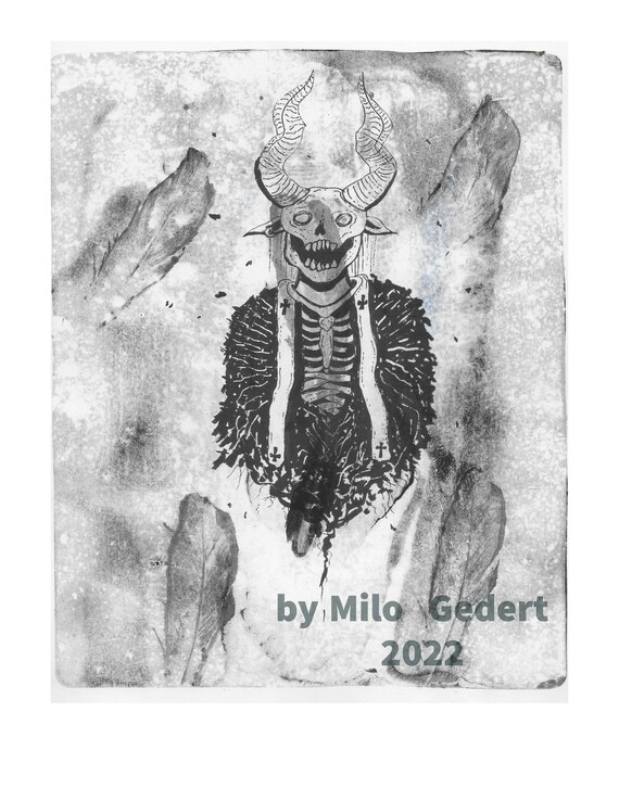 Demon Priest Father Ink Drawing Reproduction Print Wall - Etsy