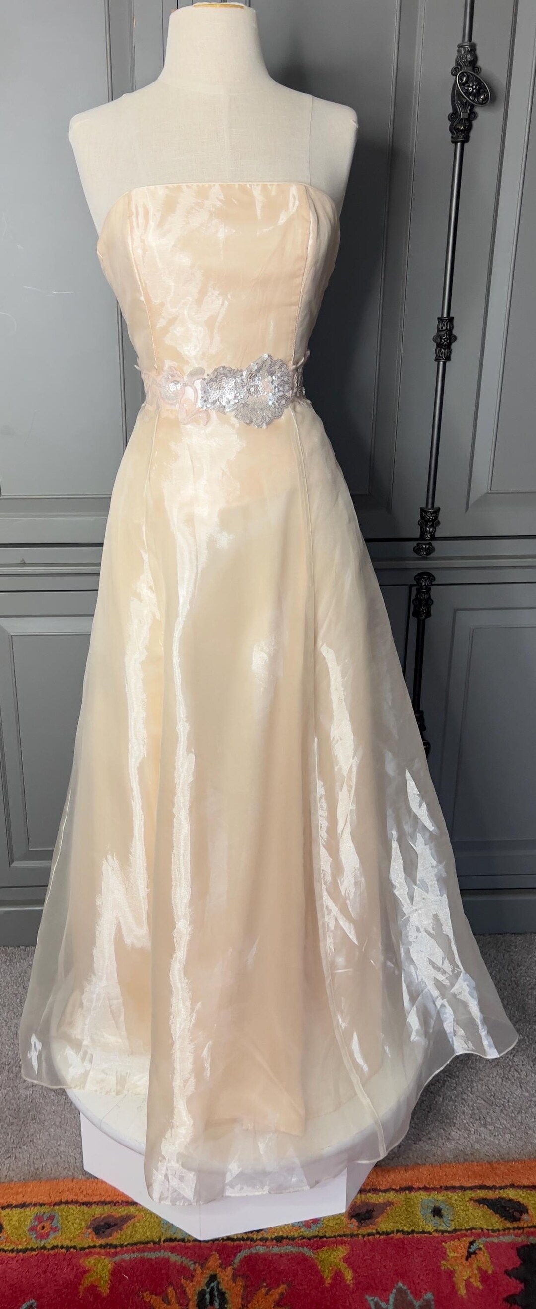 Scott Mcclintock Peach Organza Aline Gown Size 2 - Etsy