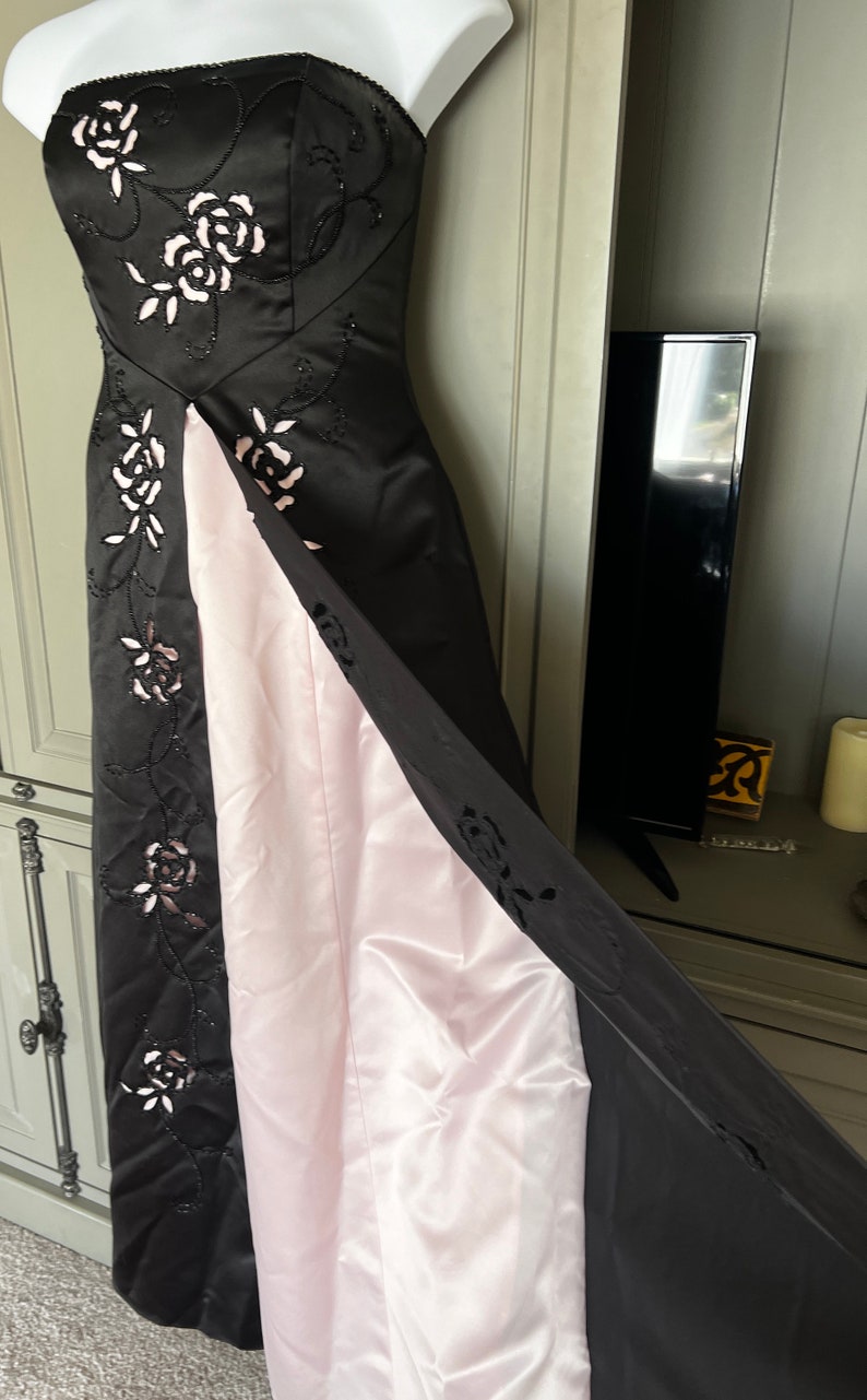 Vintage Black/pale Pink Cutaway Dress by Betsy &adam, Size 14 - Etsy