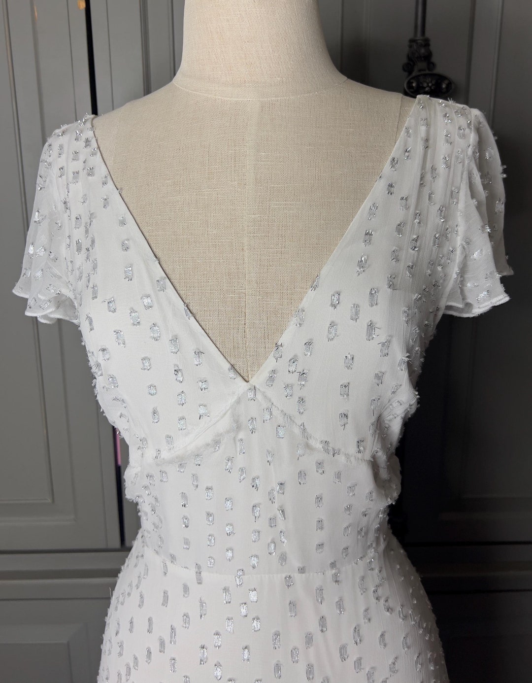 BHLDN Flowy Tiered Dress With Metallic Accents Size 2/4 - Etsy
