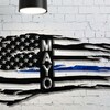 Personalized Tattered Thin Blue Line American Flag Custom Metal Wall ...
