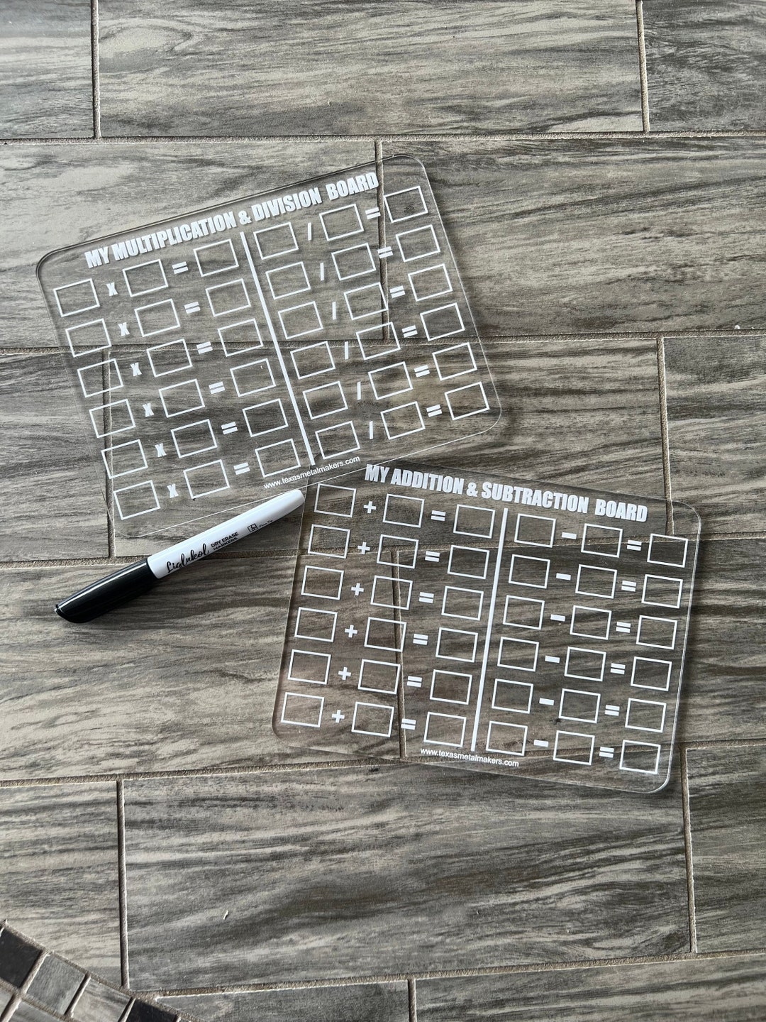 Math Learning Boards Acrylic Dry Erase, Reusable Washable Math Board ...