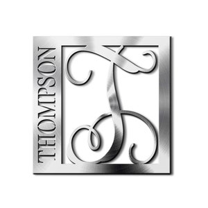 Last Name Monogram Sign, Last Name With Initial Monogram Sign, Custom ...