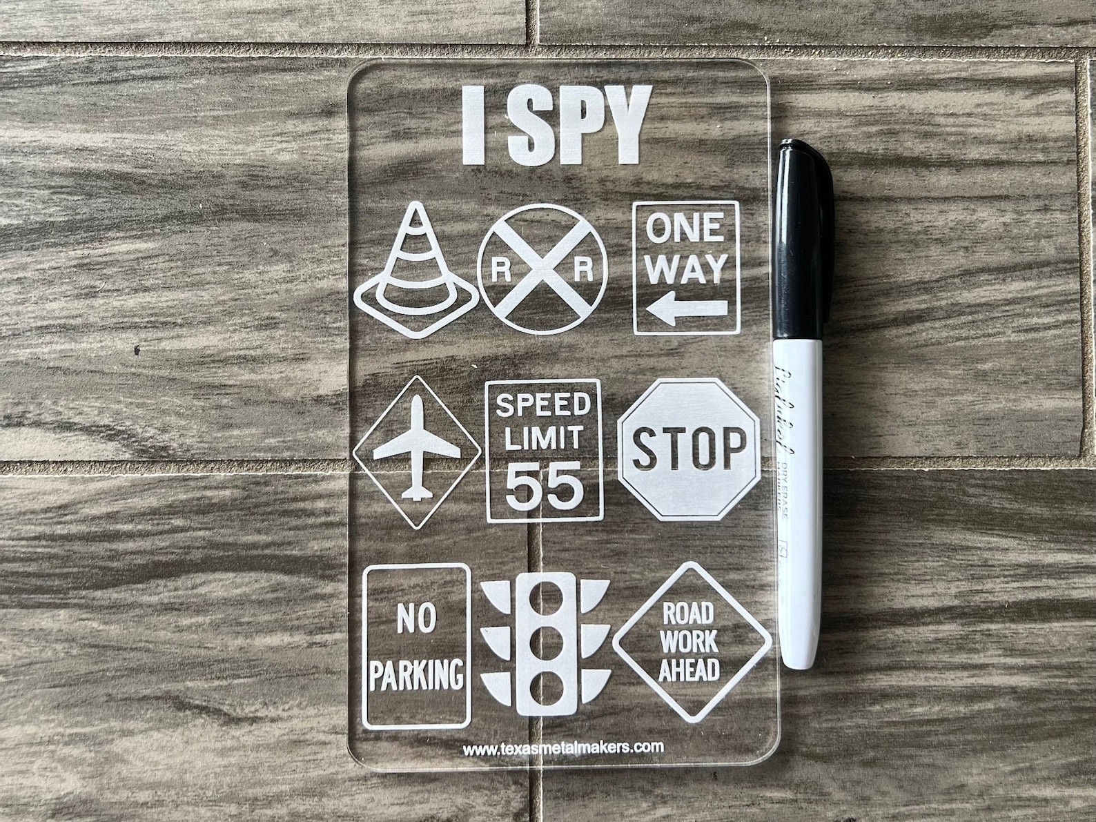 Acrylic Dry Erase Car Game Boards, Engraved Vehicle Travel Games, I Spy ...