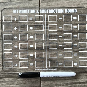 Acrylic Dry Erase Math Learning Boards, Reusable Washable Math Board ...