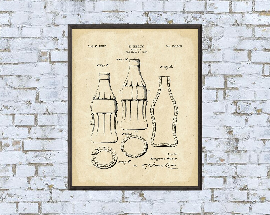Coke Bottle Patent Print 7 Different Backgrounds Included - Etsy