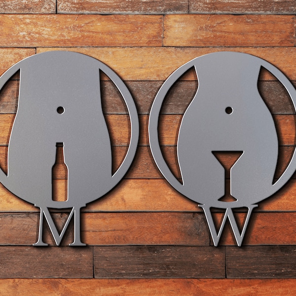 Metal Bathroom Sign - Etsy