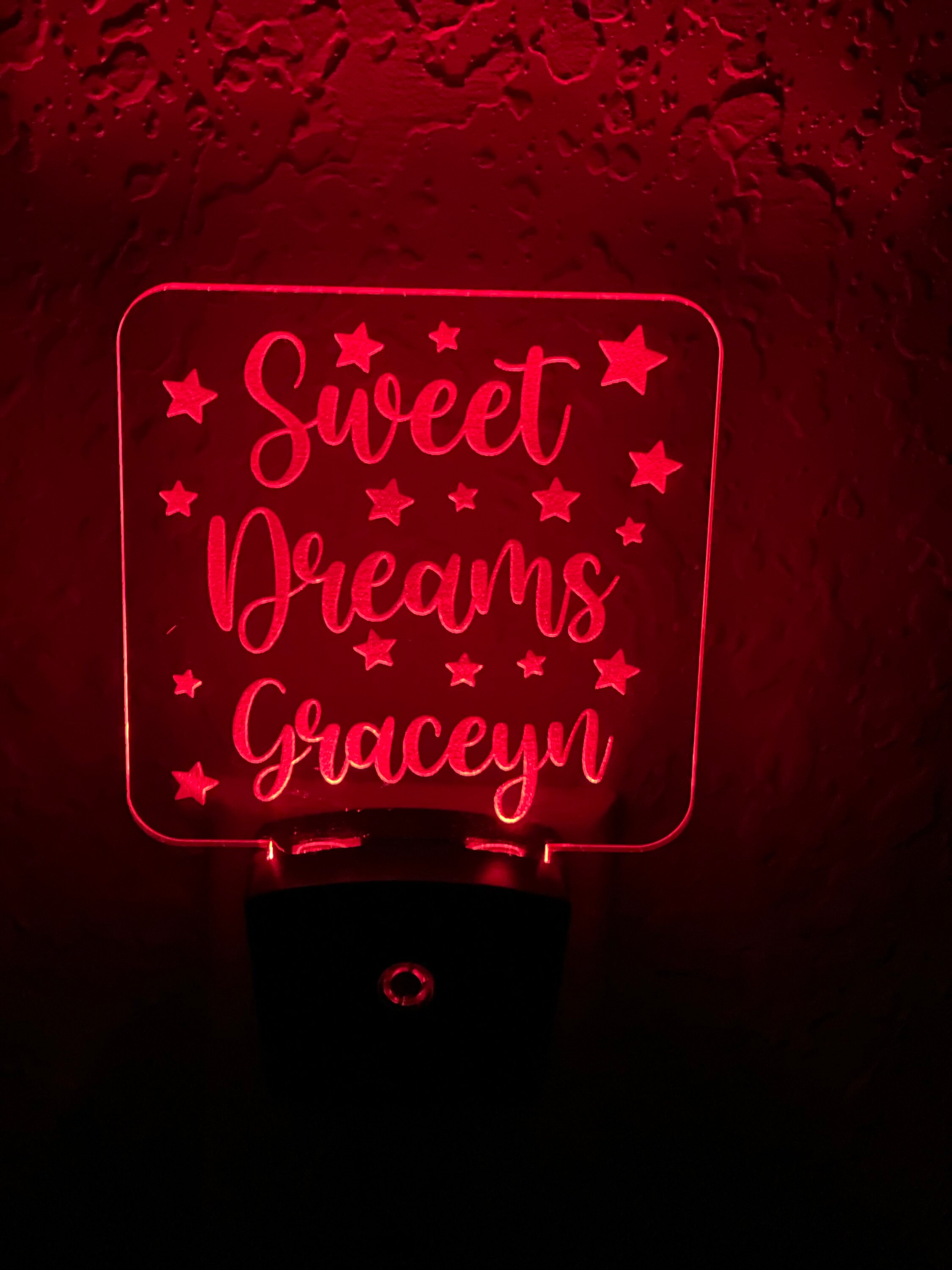 Personalized LED Sweet Dreams Night Light 7 Color Changing | Etsy