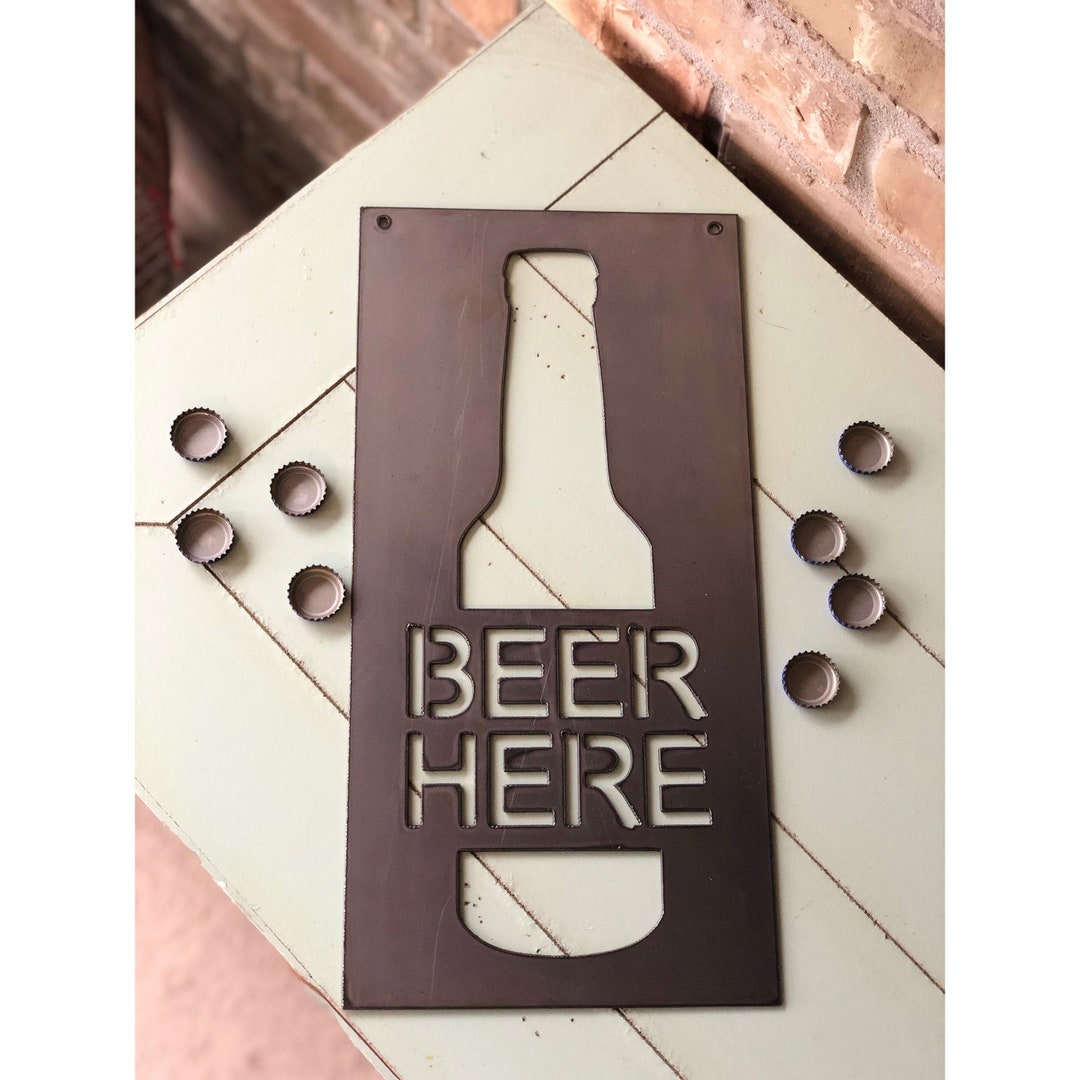 Beer Here Metal Sign | Garage Sign | Man Cave Sign | Beer Sign | Custom ...