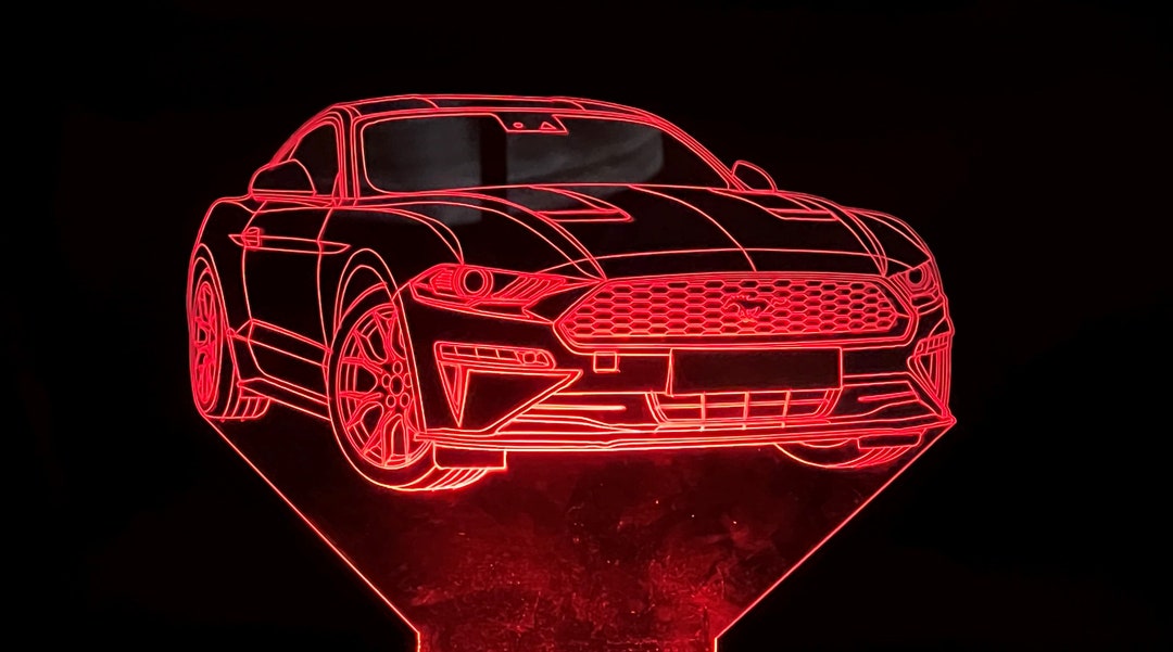 2021 Mustang 3D LED Color Changing Desk Lamp, Night Light, Man Cave ...