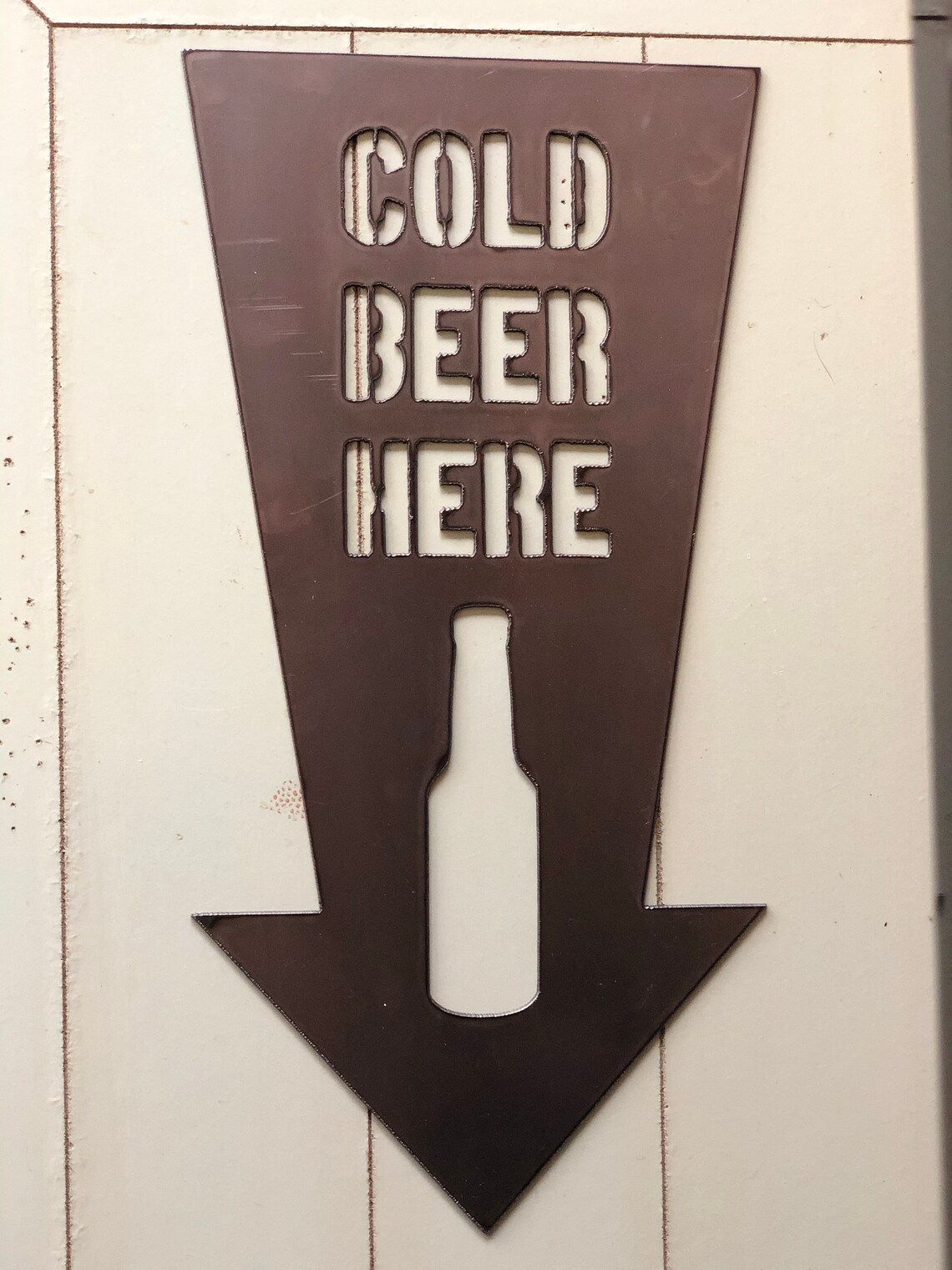 Cold Beer Here Metal Sign Man Cave Bar Sign Cold Beer Arrow | Etsy
