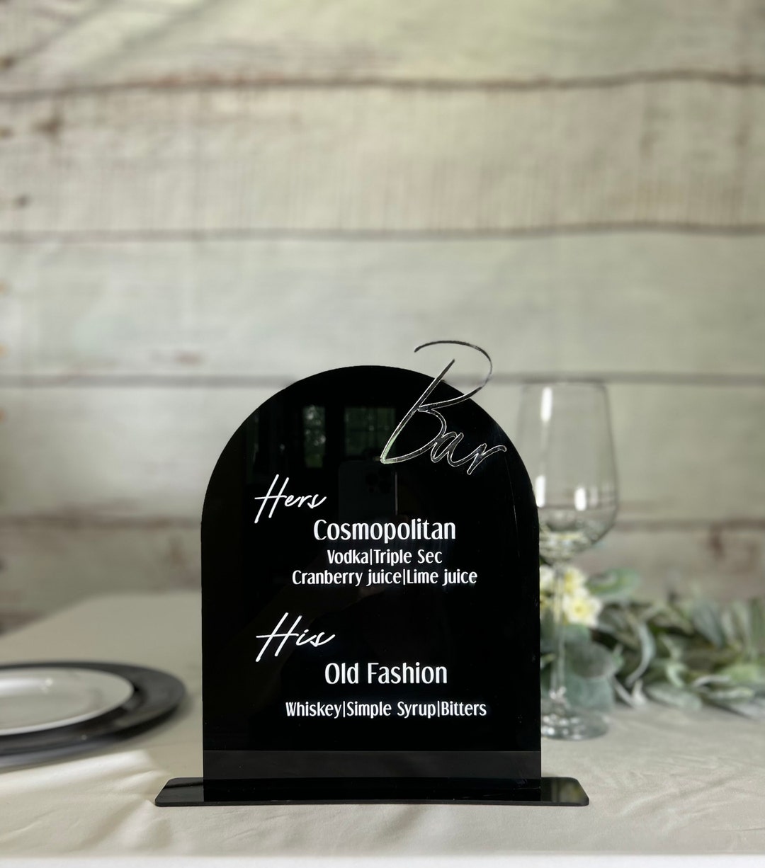 Acrylic Arched 3D Bar Sign | Custom Bar Sign | Bar and Menu Sign ...