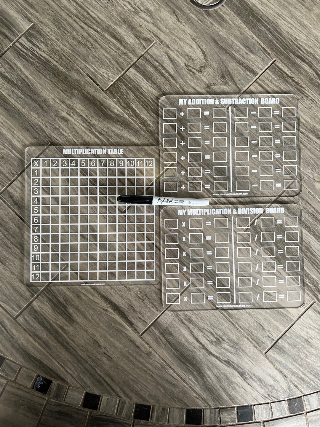 Acrylic Dry Erase Math Learning Boards, Reusable Washable Math Board ...