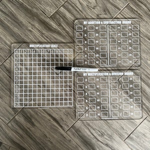 Acrylic Dry Erase Math Learning Boards, Reusable Washable Math Board ...
