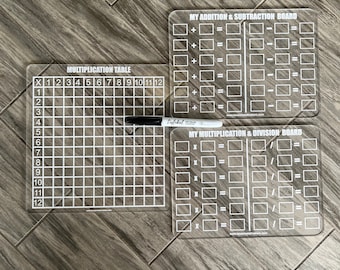 Dry Erase Multiplication Table Board Acrylic Reusable Washable Math ...