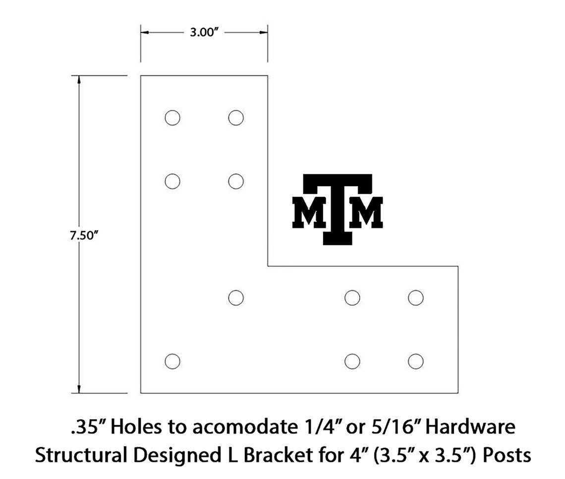 Structural Design L Bracket for 4x4 Post 4x4 L Support | Etsy