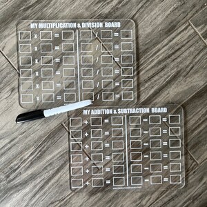 Dry Erase Multiplication Table Board Acrylic, Reusable Washable Math ...