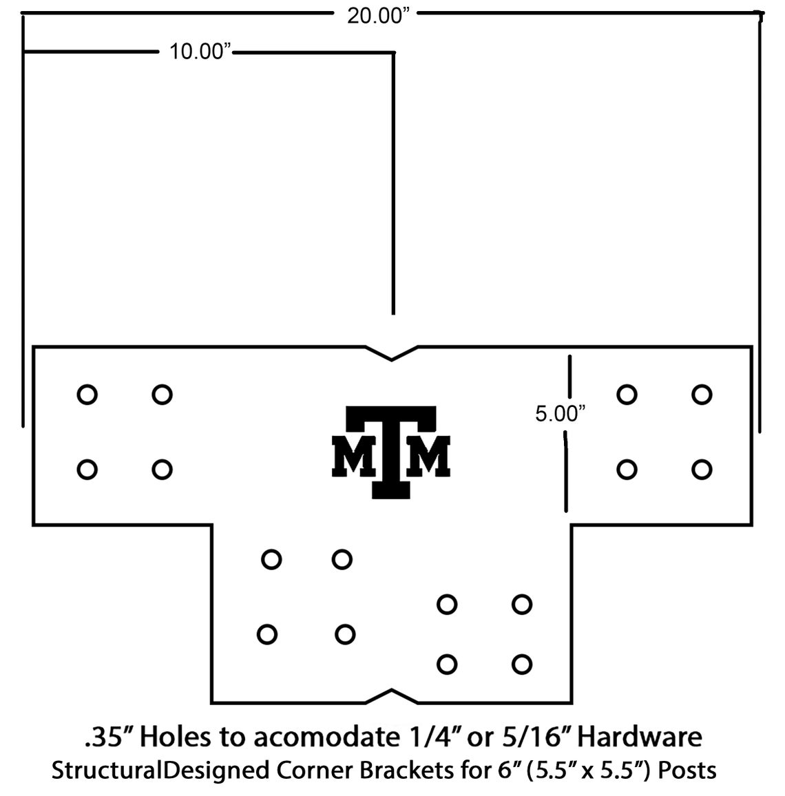 Structural Design Corner Bracket for 6x6 Post 6x6 Corner | Etsy Canada