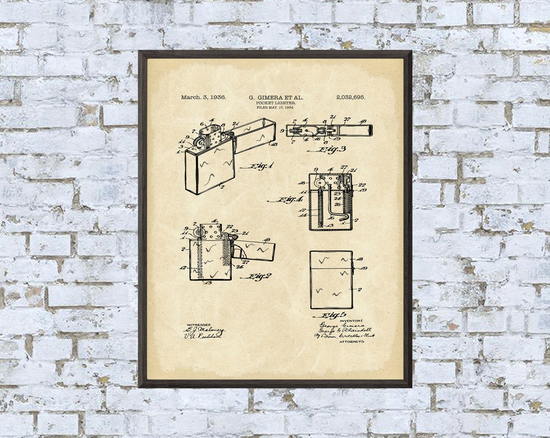 Pocket Lighter Patent Drawing Digital Download 7 Backgrounds Included ...