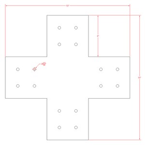 Structural Design X Bracket for 6x6 Post, 6x6 Bolt Plate, 6 Inch X ...