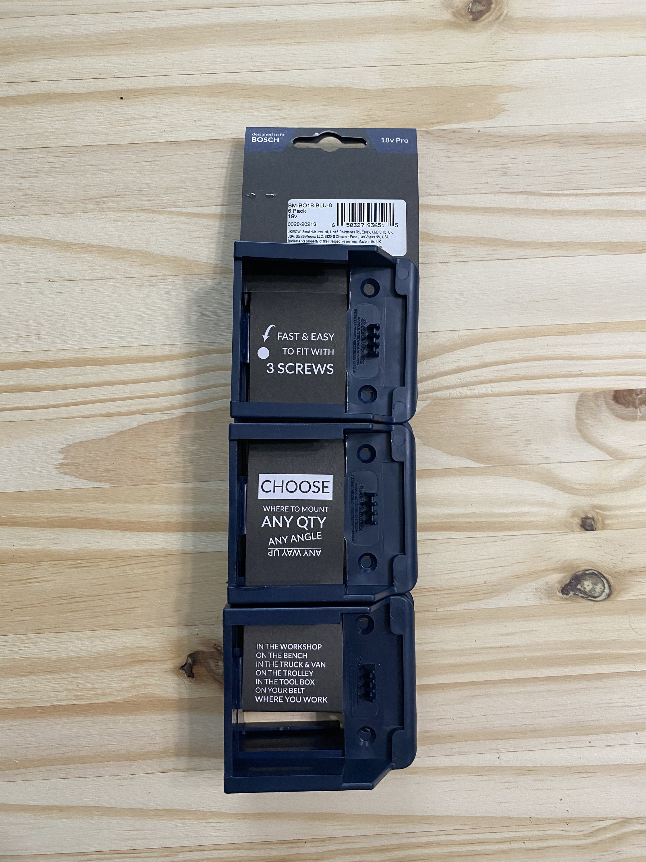 6 Pack of Stealth Mounts for Bosch 18v Battery Holder Slots - Etsy