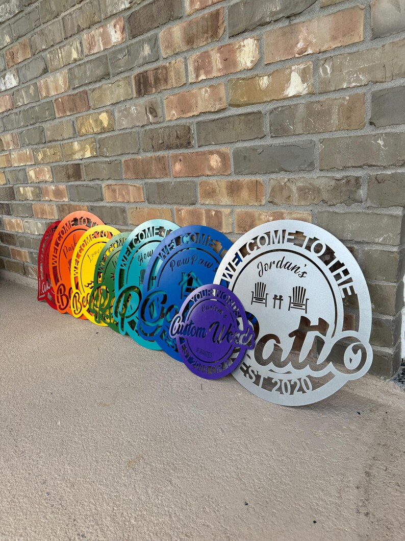Personalized Metal Patio Sign: Custom Backyard Wall Art - Etsy