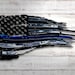 Tattered Thin Blue Line American Flag Custom Metal Wall Art 36 - Etsy