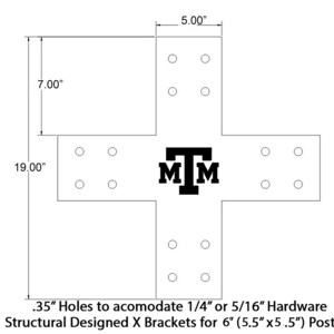 Structural Design X Bracket for 6x6 Post 6x6 Bolt Plate 6 - Etsy