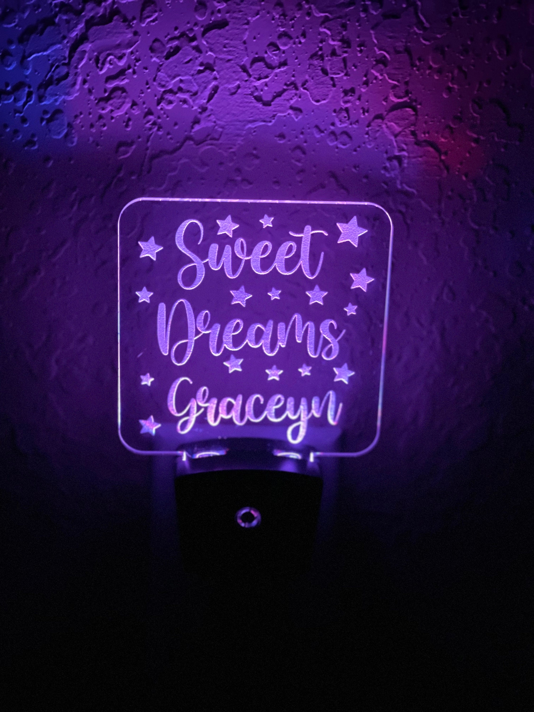 Personalized LED Sweet Dreams Night Light 7 Color Changing | Etsy