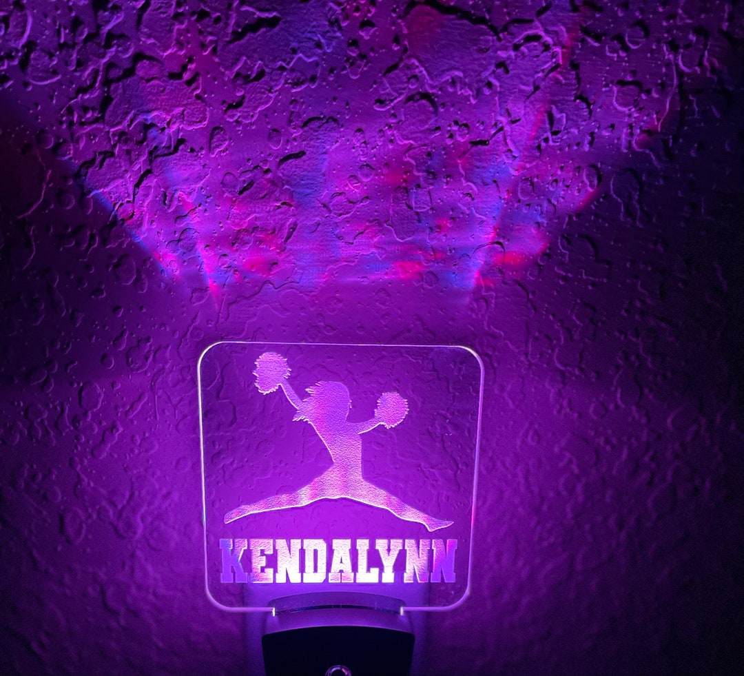 Personalized LED Cheerleader Night Light | 7 Color Changing | Plug in ...