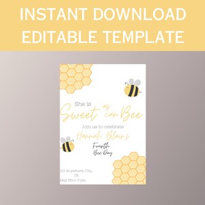 Bee Day Birthday Invitation | Sweet as Can Bee Birthday Invitation ...
