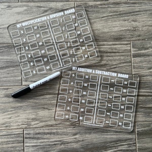 Acrylic Dry Erase Math Learning Boards, Reusable Washable Math Board ...
