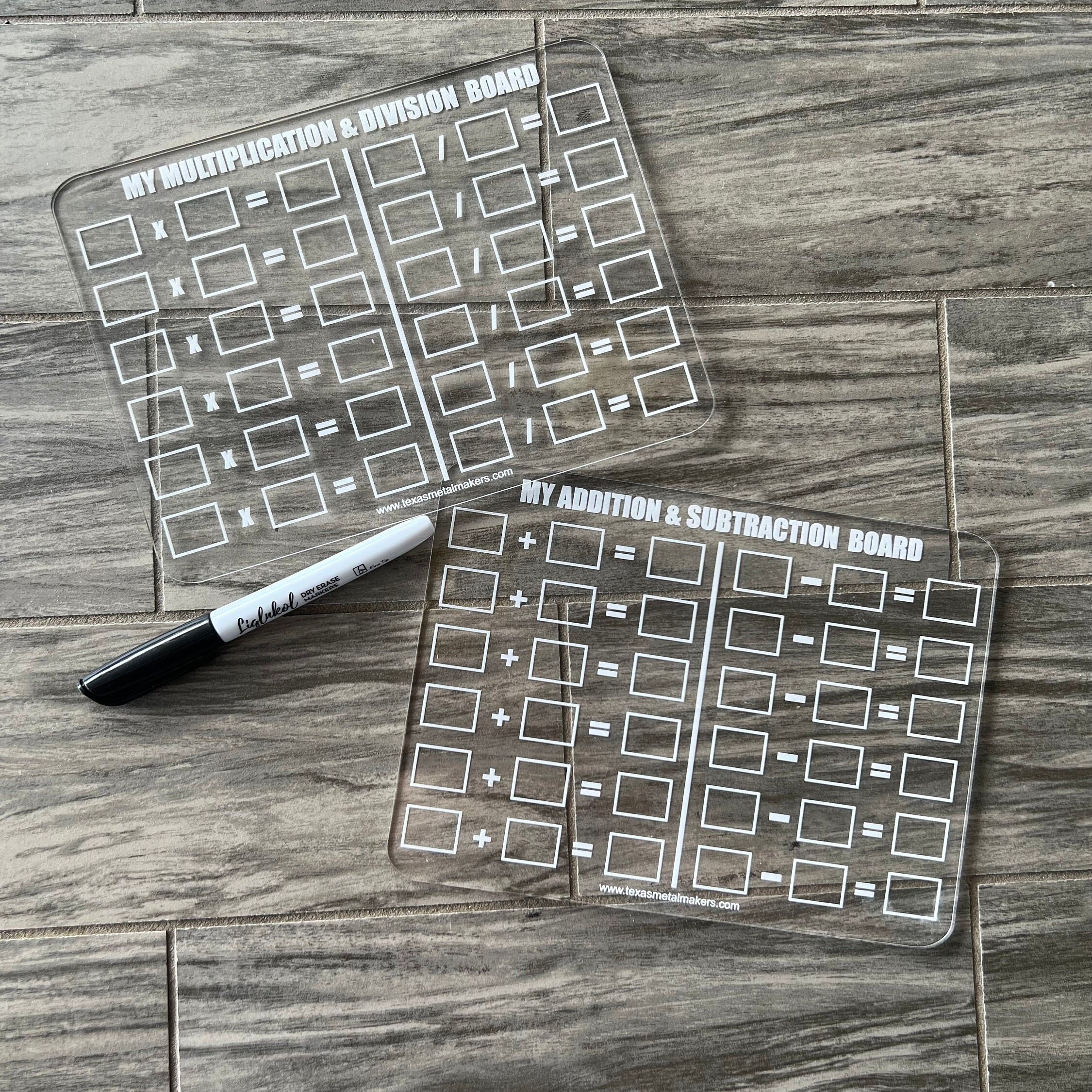 Acrylic Dry Erase Math Learning Boards Reusable Washable - Etsy