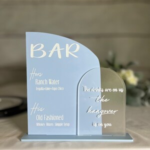 Acrylic Arched Double Bar Sign Custom Bar Sign Bar and Menu Sign ...