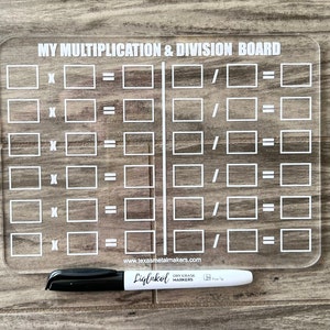 Acrylic Dry Erase Math Learning Boards, Reusable Washable Math Board ...