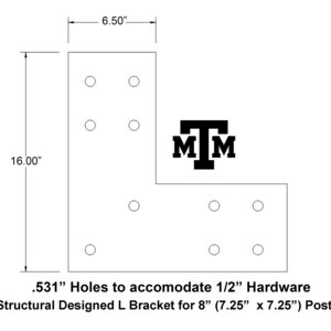 Structural Design L Bracket for 8 Post 8x8 L Support | Etsy