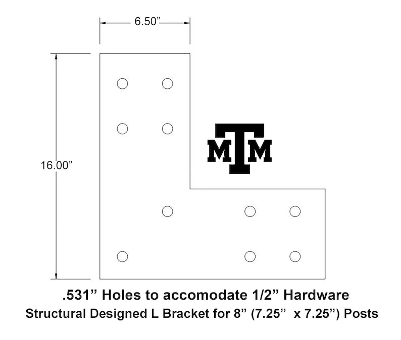 Structural Design L Bracket for 8 Post 8x8 L Support | Etsy