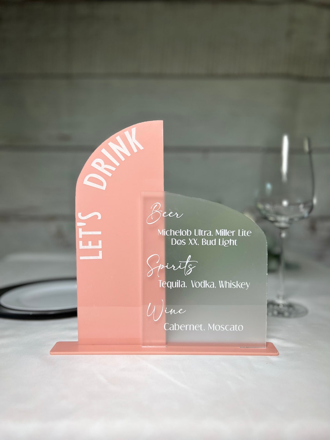 Double Arched Acrylic Bar Sign | Custom Bar Sign | Bar and Menu Sign ...