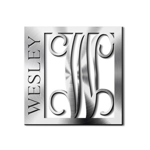 Last Name Monogram Sign, Last Name With Initial Monogram Sign, Custom ...