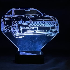 2021 Mustang 3D LED Color Changing Desk Lamp, Night Light, Man Cave ...