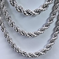 Heavy 14k Gold Vermeil Rope Chain, Sterling Silver Dookie Chain - Etsy