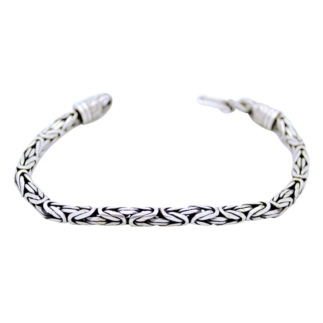 Handmade Bali Sterling Silver Bracelet, Byzantine Chain - Etsy