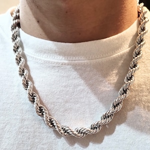 17mm 20mm Hollow Sterling Silver 925 Rope Chain HEAVY ROPE CHAIN Etsy