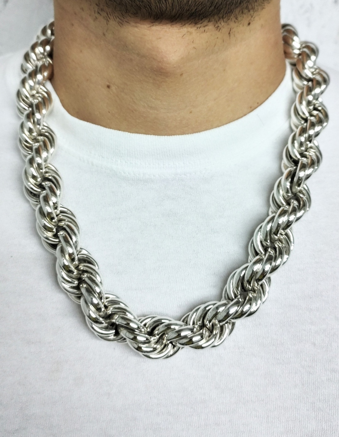 17mm /20mm Hollow Sterling Silver 925 Rope Chain, HEAVY ROPE CHAIN - Etsy