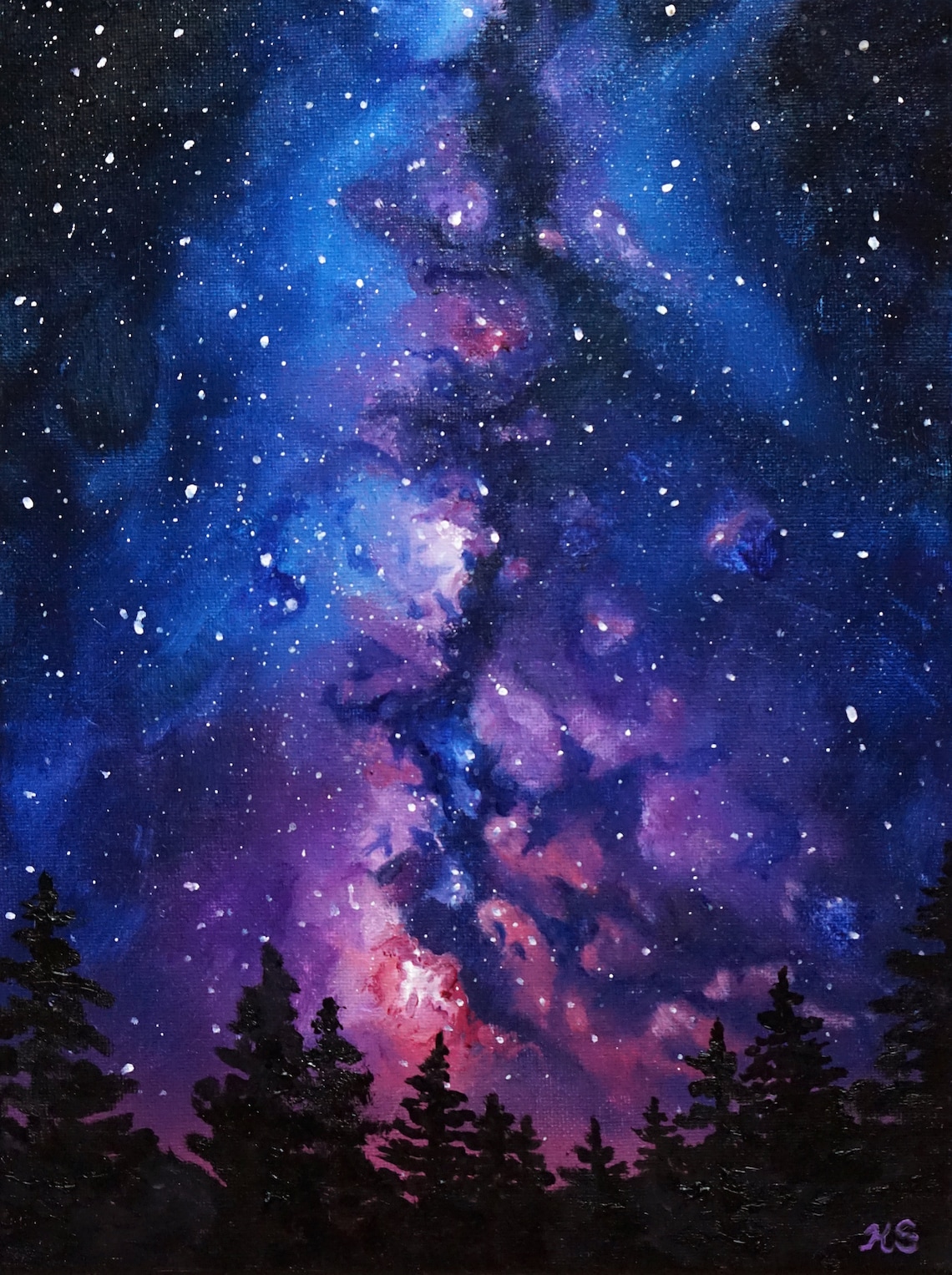 Milky Way Galaxy Art Print 8x10in Space Art Print Space - Etsy