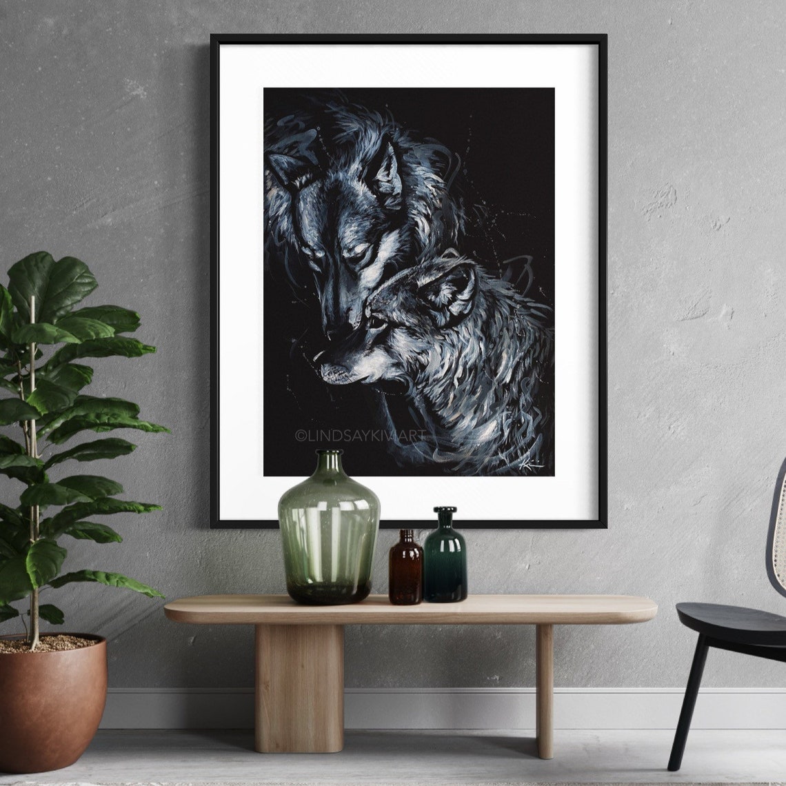 Wolf Art Print Wolf Painting Grey Wolves Painting | Etsy